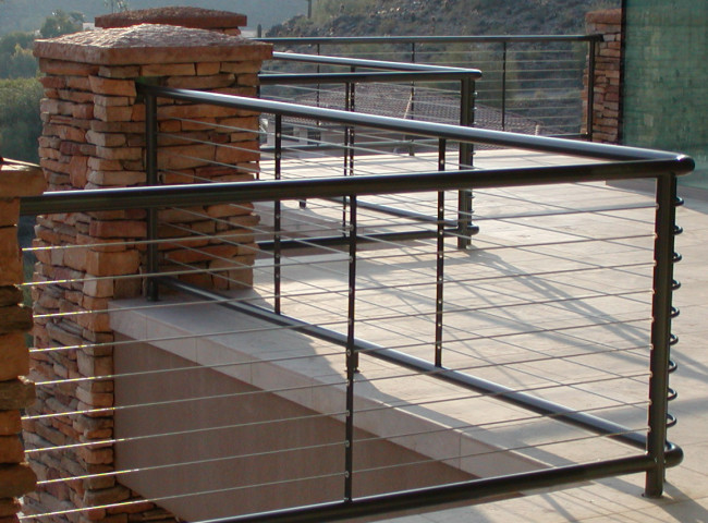Deck, patio, porch, balcony cable railing - Modern - Terrace - Las ...