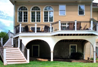 Deck with Arches & Accent-Panel Railing - Traditional - Deck - DC Metro ...