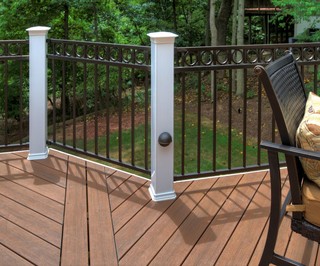 Deck with Arches & Accent-Panel Railing - Traditional - Deck - DC Metro ...