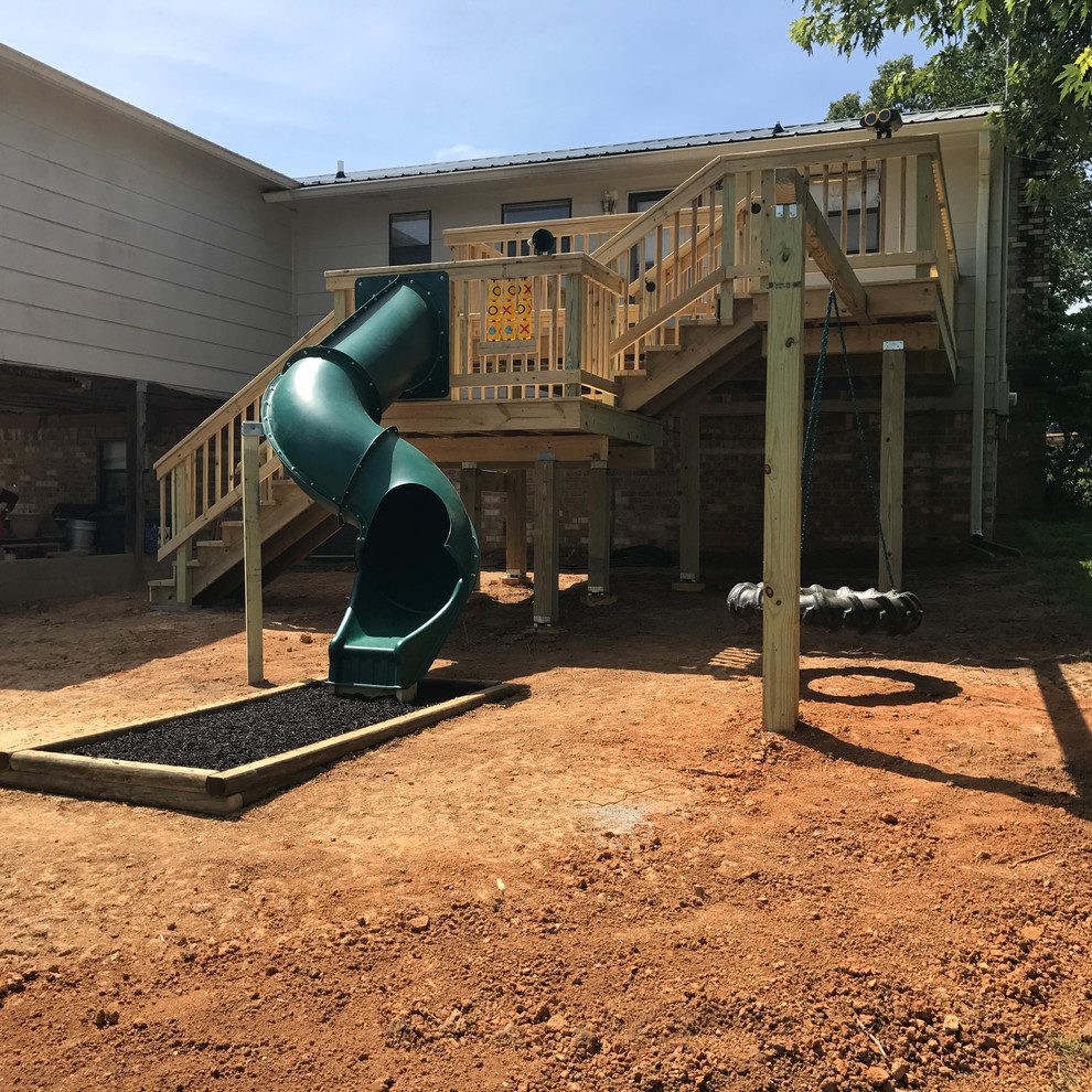 Deck with slide - Traditional - Deck - Other - by Decks on a Budget | Houzz