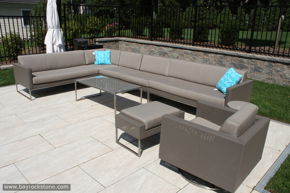 Dust Porcelain 2 cm Paver Project - Patio - New York - by Bayrock ...