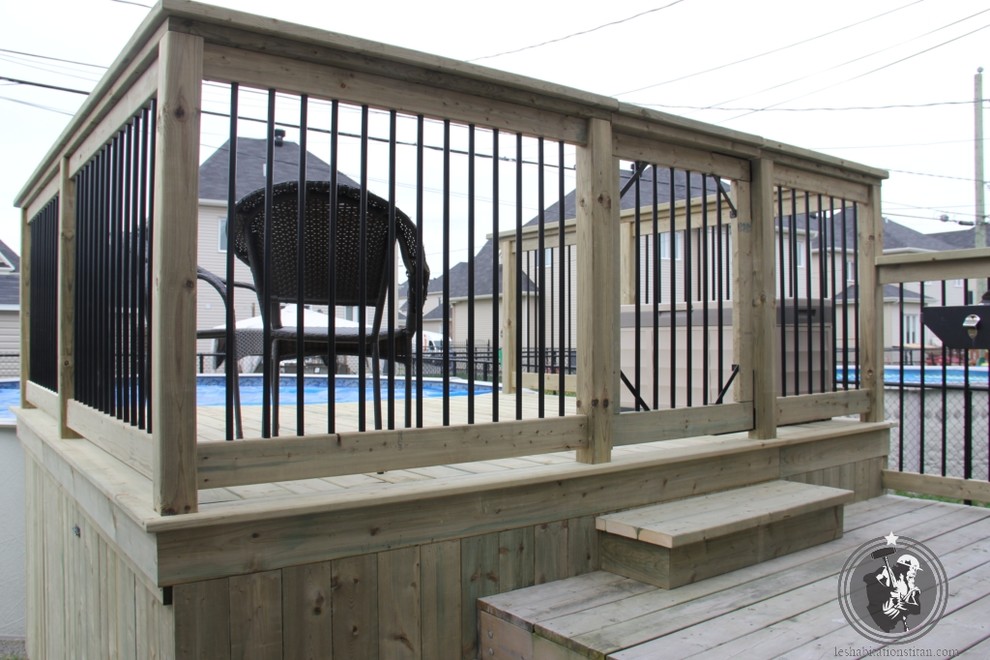 Elegant Above Ground Pool Deck - Contemporary - Deck - Montreal - by ...