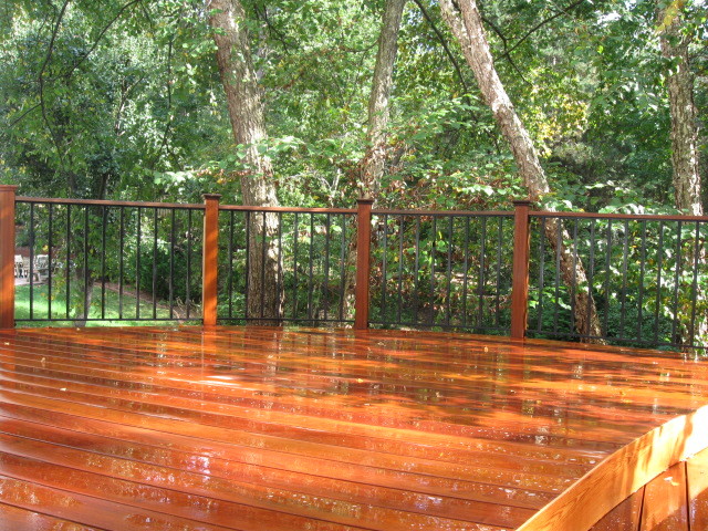 Elevated curved Ipe deck in Herndon, VA, with spiral staircase ...