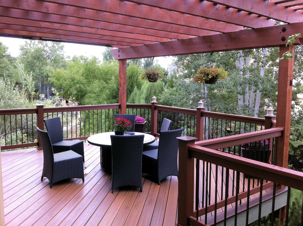 elevated Evergrain deck with pergola - Traditional - Deck - Denver - by ...