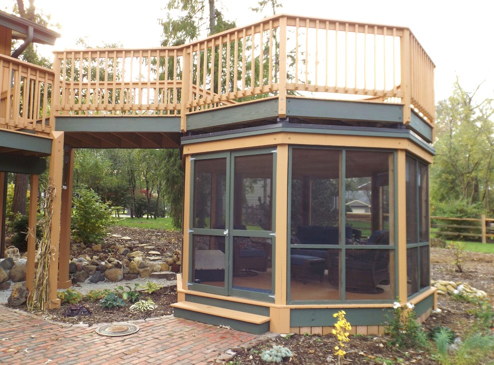Elevated Walkway Gazebo with lookout deck - Traditional - Deck ...