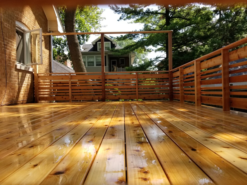 Evanston Custom Cedar Deck & Railings - Traditional - Deck - Chicago ...