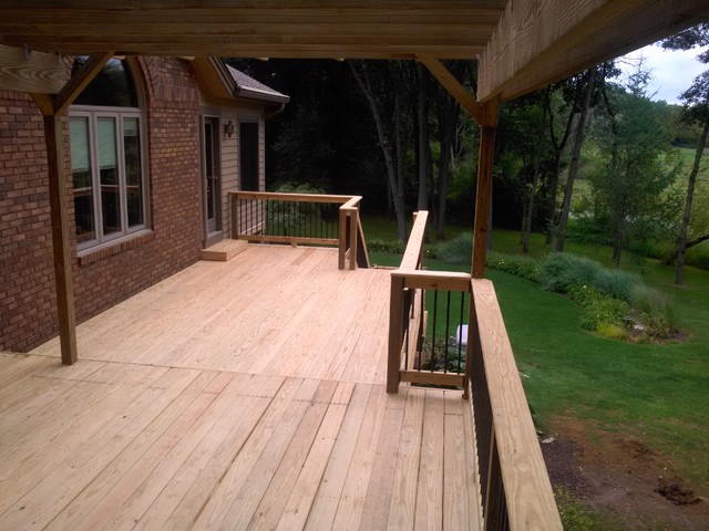 Expansive Wood with Pergola - Traditional - Deck - Other - by BKH ...