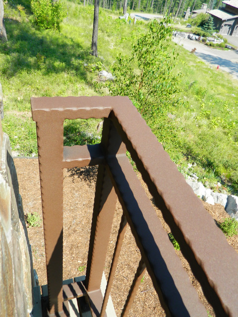 Exterior Deck & Stair Railing - Rustic - Deck - Other - by Vigil Steel ...