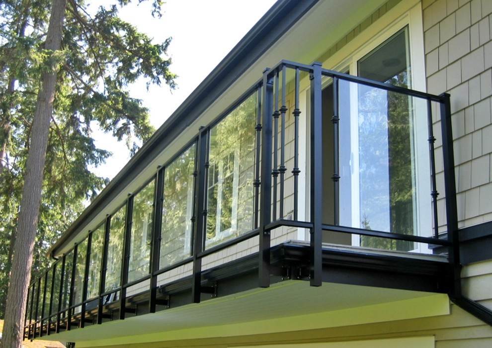 Exterior Glass Railing - Contemporary - Deck - Vancouver - by Iron Age ...