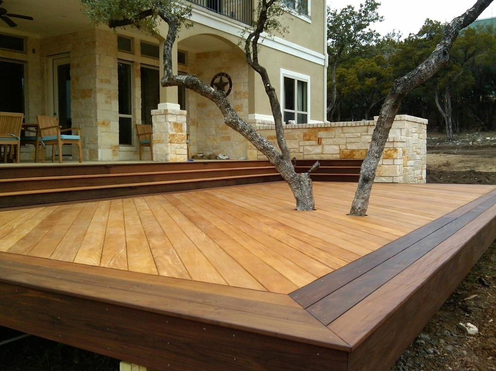 Garapa Deck with Tree - Modern - Deck - New York - by eDeck.com | Houzz