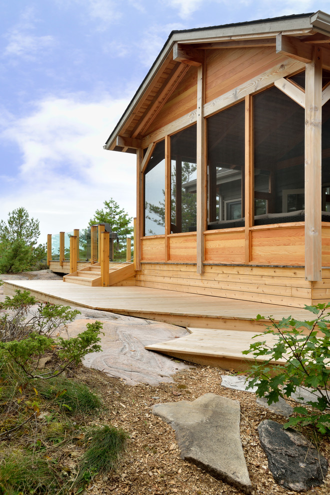 Georgian Bay Timber Frame Cottage - Transitional - Terrace - Toronto ...