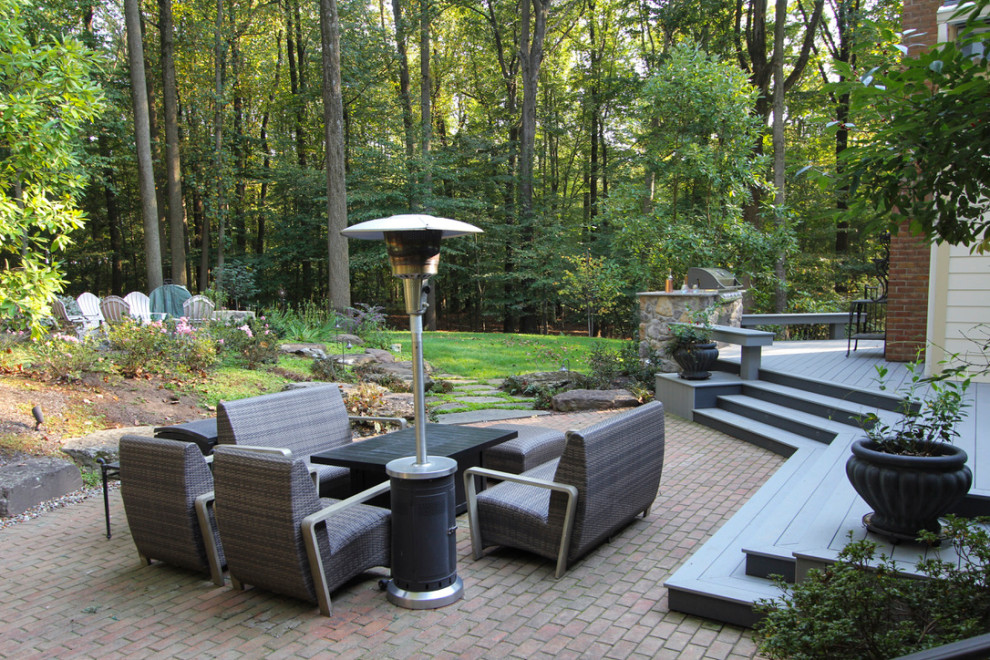 Glen Arm Outdoor Deck and Stone Grill - Transitional - Deck - Baltimore ...