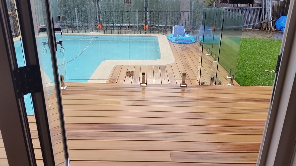 Golden Teak Composite deck around pool - Modern - Deck - Sydney - by ...