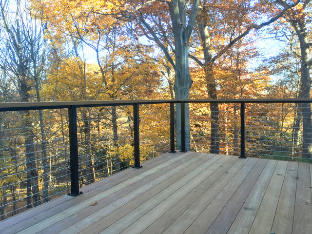 Greensburg, PA: Black Aluminum Cable Railing & Cable Infill - Rustic ...
