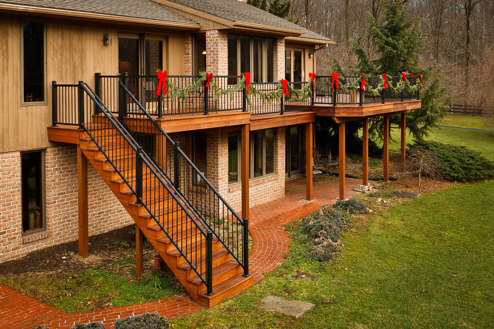 Hardwood Multilevel Deck with Aluminum Rail - Traditional - Deck ...