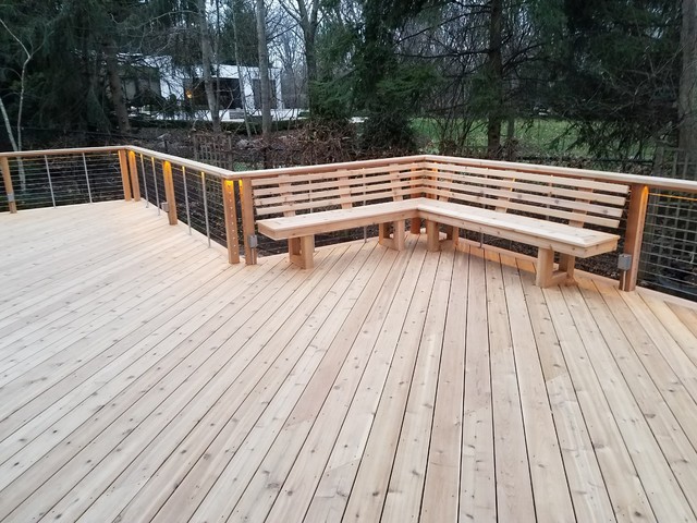 Highland Park, Illinois. Cedar Re-deck With Feeney Cable Rail & Rope Lighting - Traditional ...