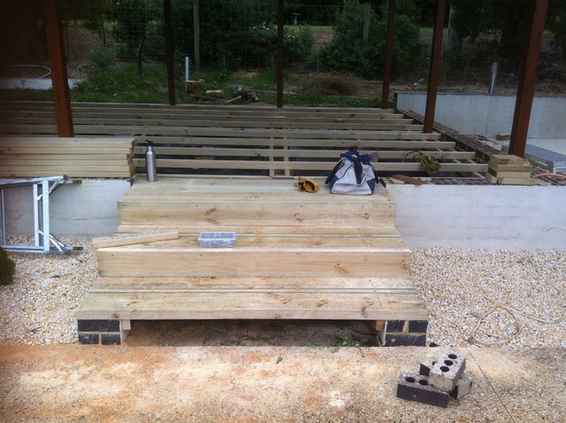 Huge decking work with merbau 140mm decking timber - Contemporary ...