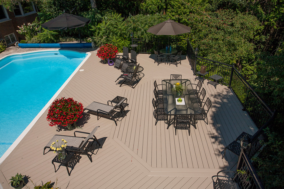 Inground pool deck over 40 foot cliff. - Modern - Deck - Toronto - by ...