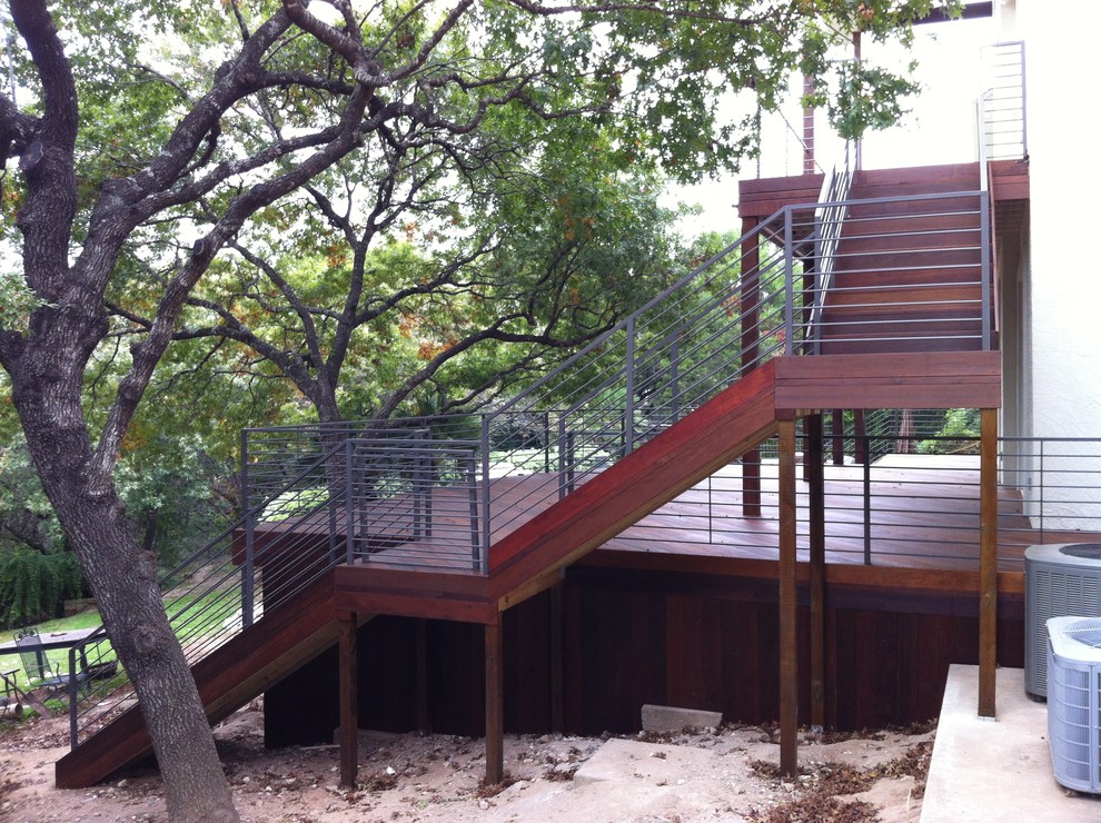 IPE Brazilian Hardwood Deck w/ Horizontal Handrail - Contemporary ...