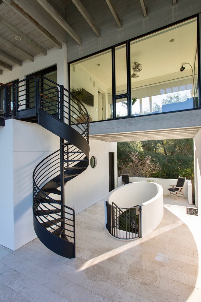 Isle of Palms Residence - Outdoor Spiral Staircase - Modern - Deck ...