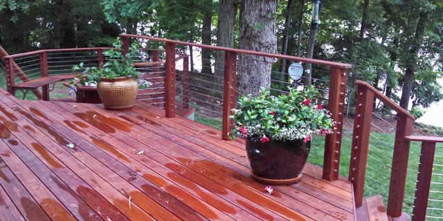 Lake Gaston, NC: Ipe Railing System with Cable & Fittings - Tropical ...