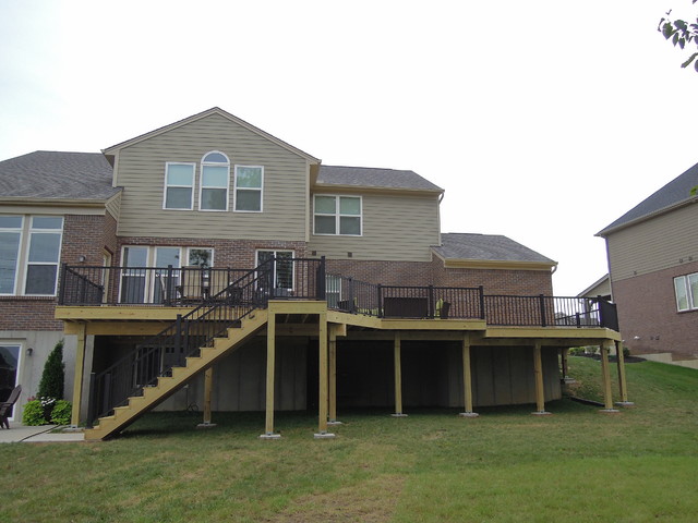 Large Wood Deck w/Aluminum Railings, Union KY area - Traditional - Deck ...