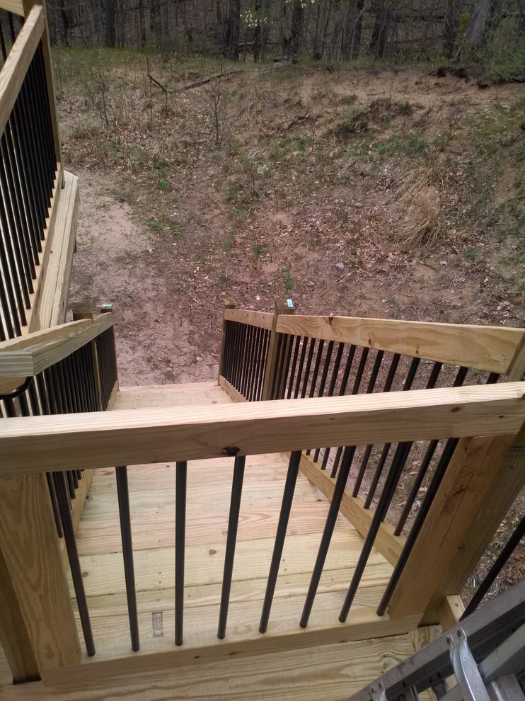 Large Wood Deck with angled decking - Traditional - Deck - Other - by ...