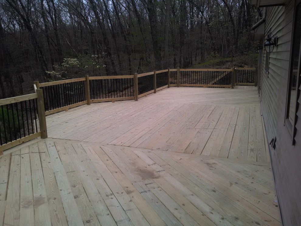 Large Wood Deck with angled decking - Traditional - Deck - Other - by ...