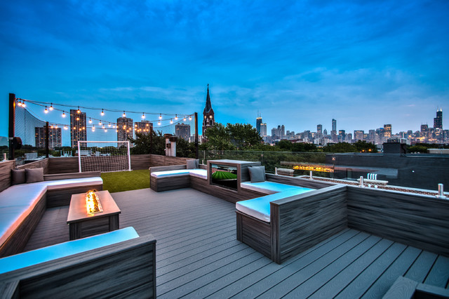 Lincoln Park Rooftop with soccer field - Modern - Terrace - Chicago ...