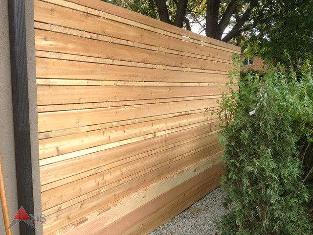 Modern Cedar Privacy Screen - Modern - Deck - Toronto - by Axis ...