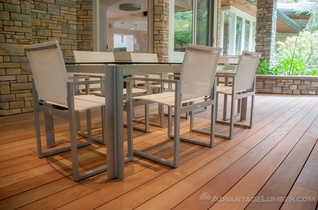 Modern Porch with Outdoor Dining Table - Traditional - Deck - Los ...