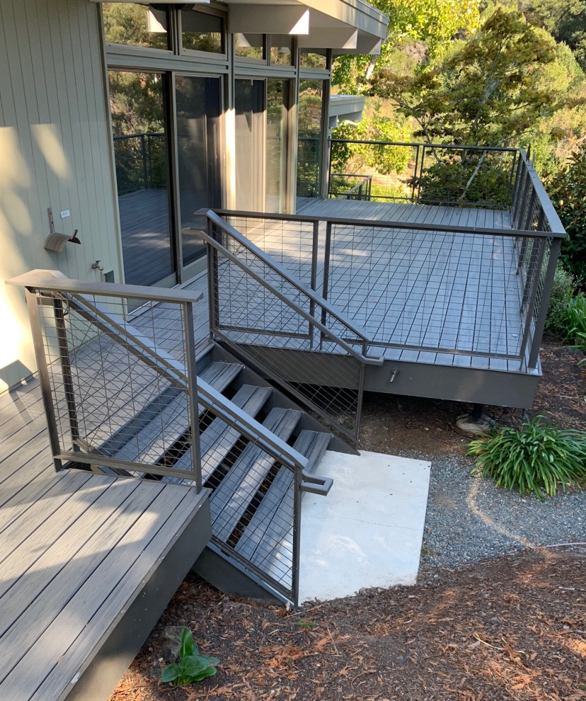 Modern Trex Deck and Stairs with Metal Railing - Contemporary - Deck ...