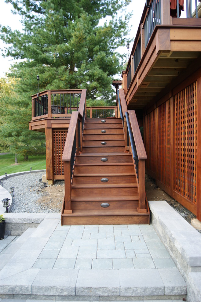 Multilevel Ipe Deck w/stone inlay Randolph NJ - Traditional - Terrace ...