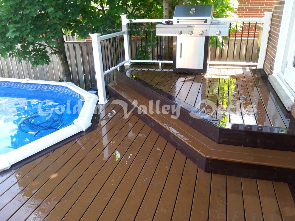 multilevel trex deck around swimming pool - Traditional - Terrace ...