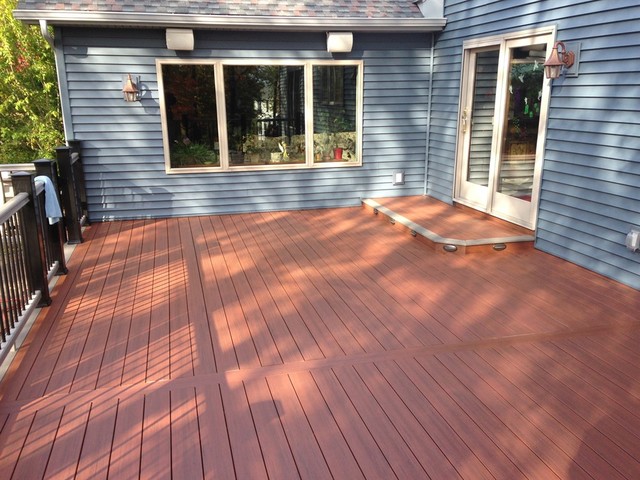 New Vinyl Siding, Soffit, Fascia & TimberTech Composite Deck with LED ...