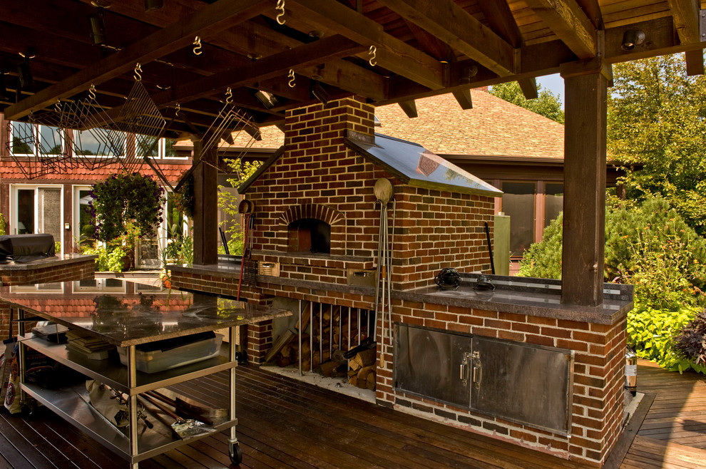 Outdoor Gable Roof Wood Fired Pizza Ovens - Traditional - Terrace - San ...
