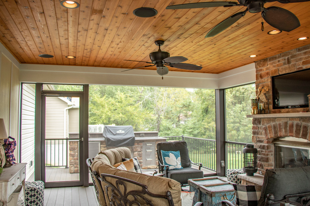 Outdoor Room Deck with Grilling and Beverage Center - Deck - St Louis ...