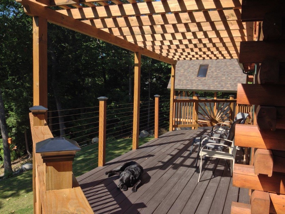 Pergola & Stainless Steel Cable Railing System - Deck - Boston - by ...