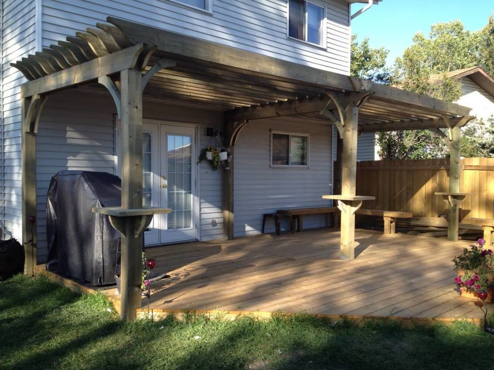 Pergola over ground level deck - Deck - Calgary - by AAMD Renovations ...