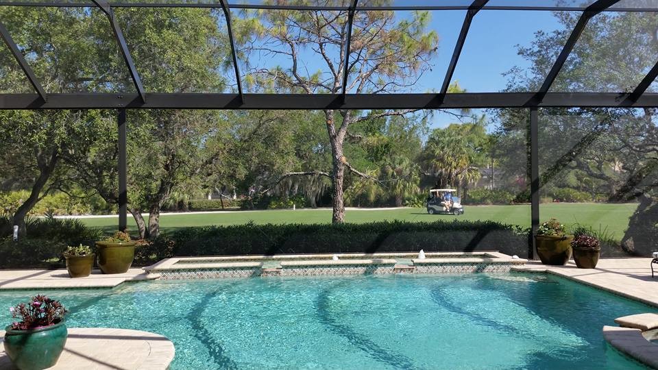 Picture Window Pool Screen Enclosure - Mediterranean - Deck - Miami ...