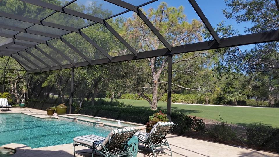 Picture Window Pool Screen Enclosure - Mediterranean - Deck - Miami ...
