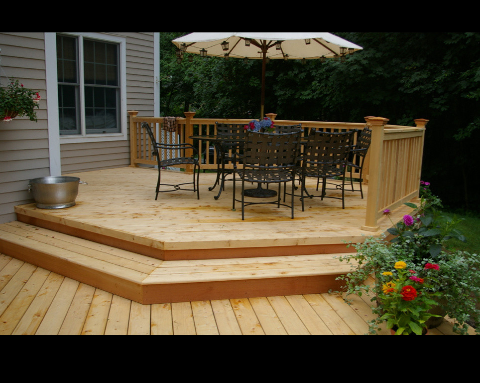 Port Orford Cedar Deck and Railing in RIverside, CT - Traditional - Terrace - New York - by ...