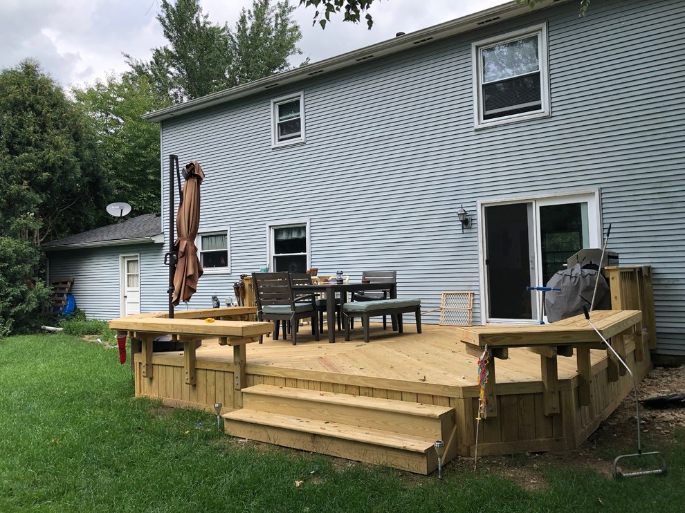 Pressure Treated Pine Deck with Floating Benches in Algonquin, IL ...