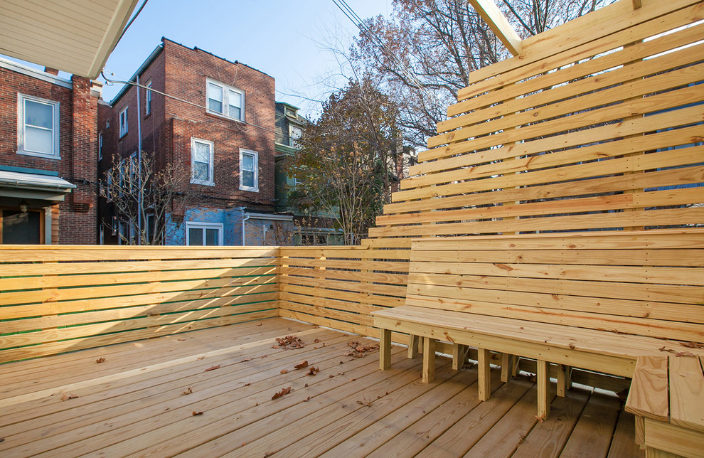 Private Deck Off Kitchen with Wood Slats - Traditional - Deck ...