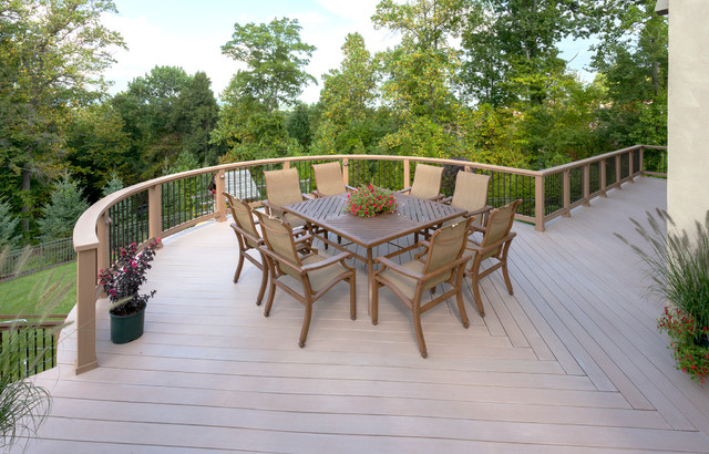 Raised Deck above Patio (Dining Area w/View, detail) - Traditional ...