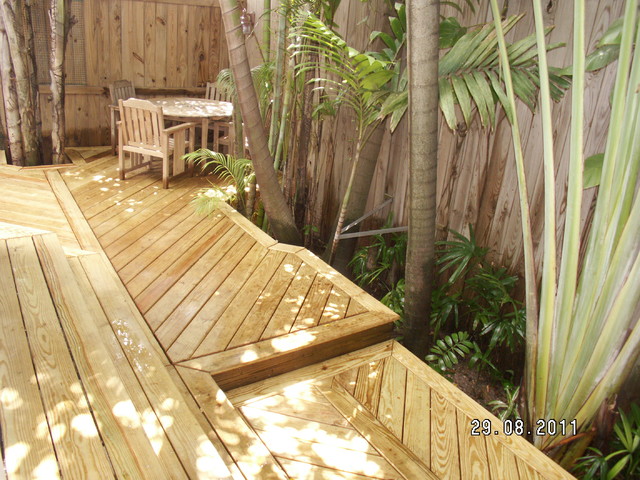 Raised Deck off back of house - Tropical - Deck - Miami - by William D ...