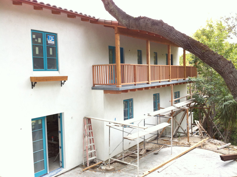 Rear elevation of Spanish Colonial - Mediterranean - Deck - San ...