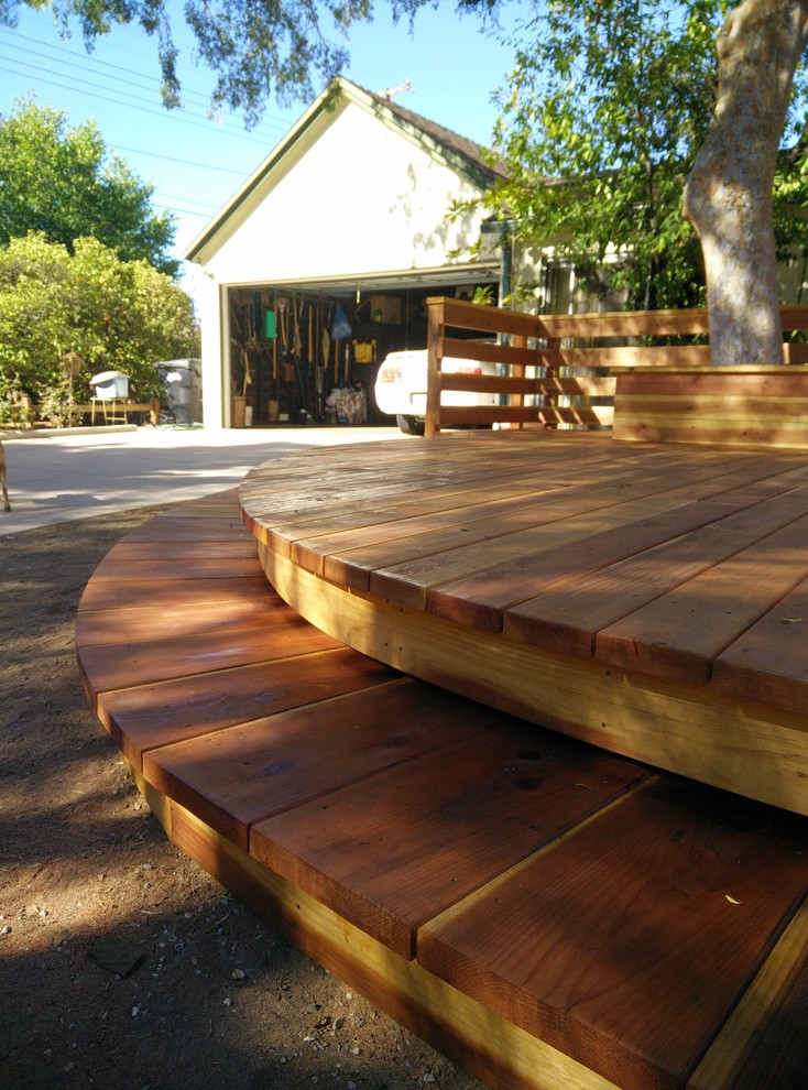 Redwood Circular Deck, Pasadena - Craftsman - Deck - Los Angeles - by ...