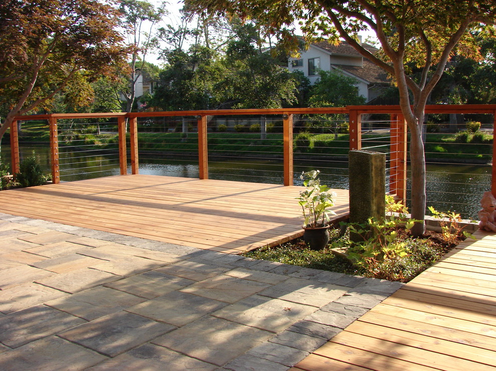 Redwood Deck with Feeney Wire Railing - Contemporary - Deck - San ...