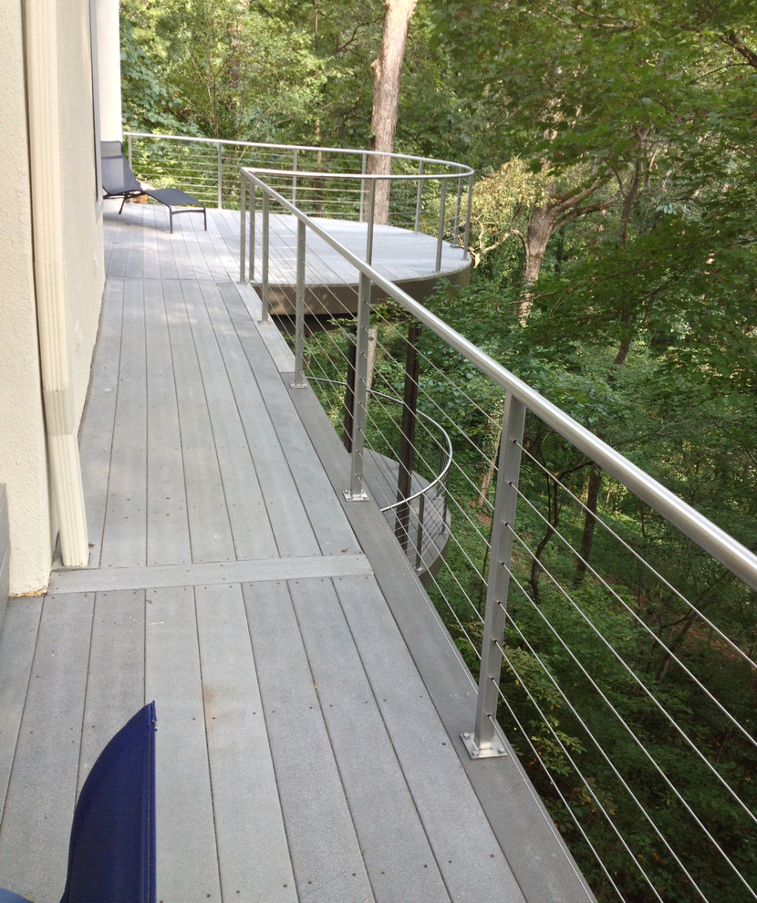 Round Tube Stainless Steel Cable Railing - Modern - Deck - Atlanta - by ...